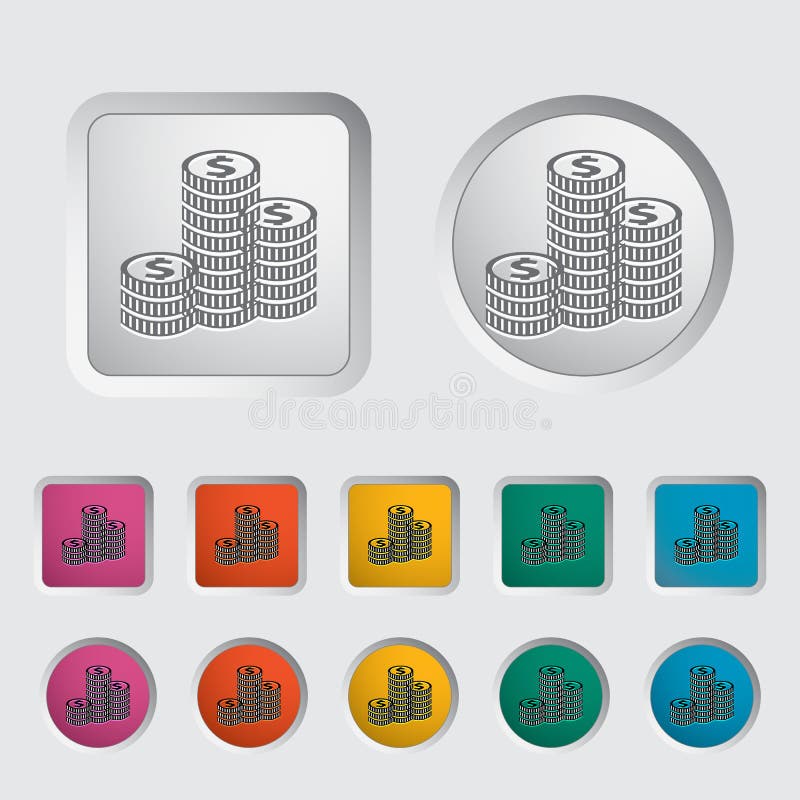 Icon coins. stock vector. Illustration of painting, copper - 91620579