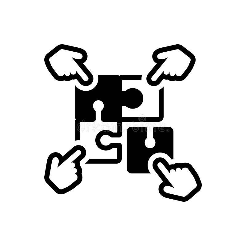 Black Solid Icon for Collaboration, Teamwork and Coworking Stock ...