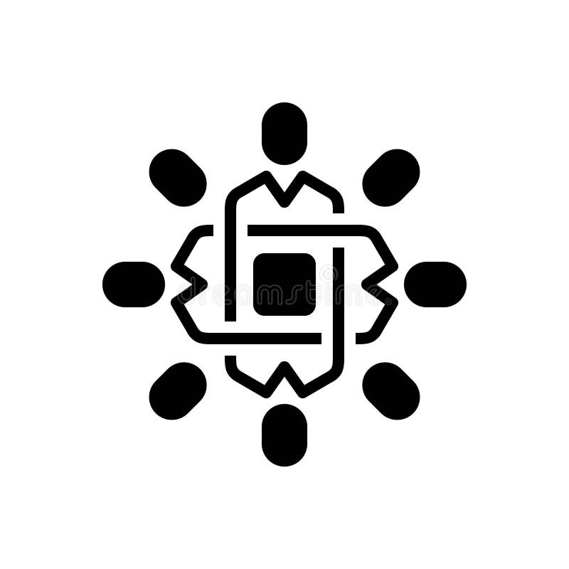 Black Solid Icon for Collaborative, Joint and Teamwork Stock Vector ...