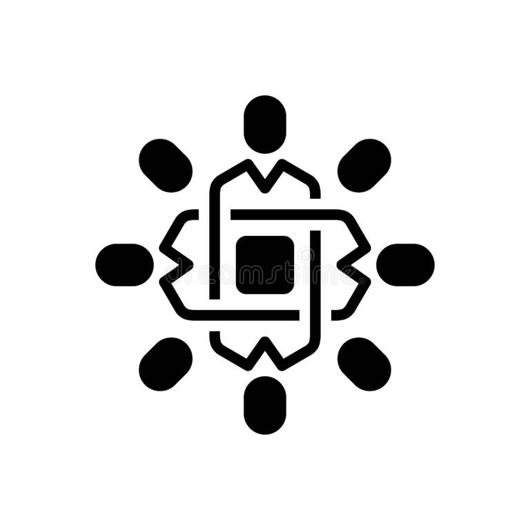 Black Solid Icon for Collaborative, Joint and Teamwork Stock Vector ...