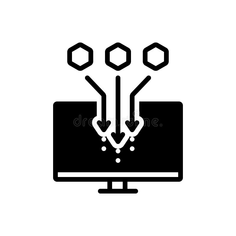 Black Solid Icon for Collecting, Selection and Picking Stock Vector ...