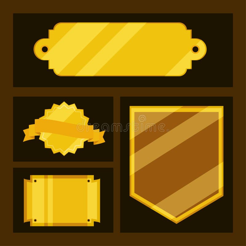 Icon Collection Gold Labels Stock Vector - Illustration of medal, icons ...