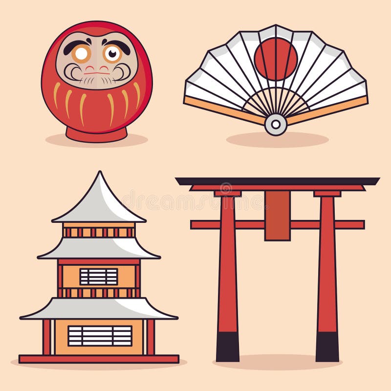 Icon Collection Japanese Culture Stock Vector - Illustration of vector ...