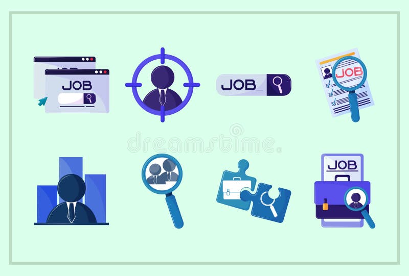 Icon collection job search stock vector. Illustration of team - 255491565