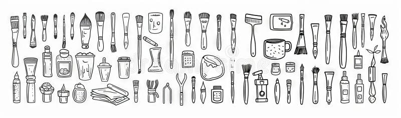 An Icon Collection of Painting-related Icons, Various Painting Tools ...