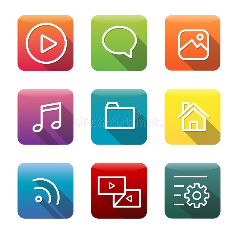 Icon Collection Vector Application Content Concept Stock Illustration ...