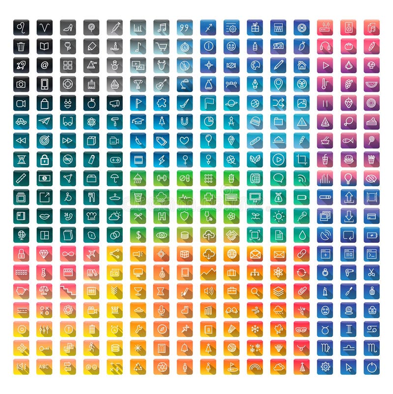 Icon Collection Vector Application Content Concept Stock Vector ...