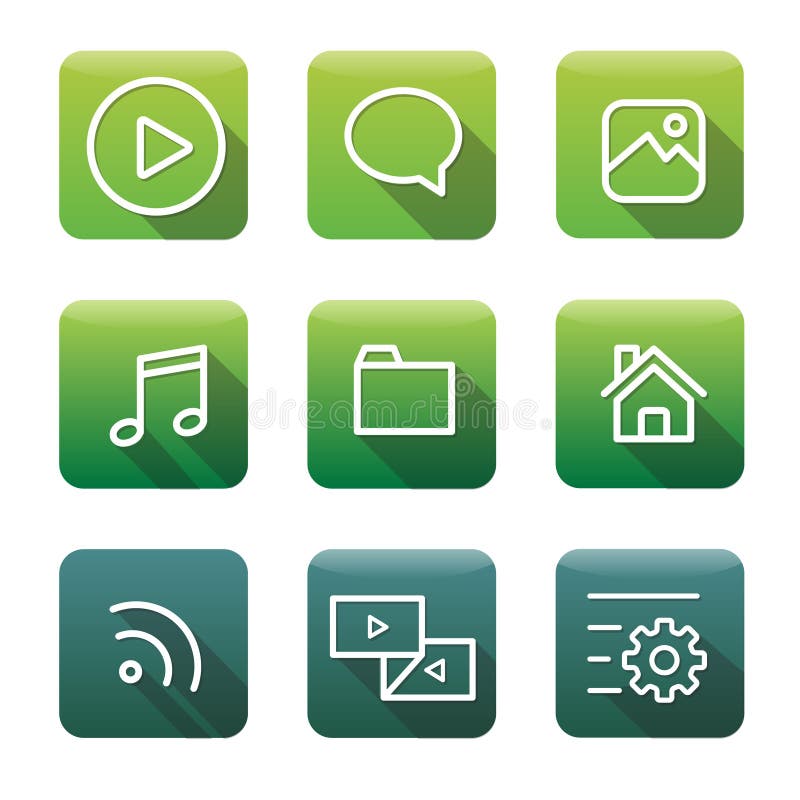 Icon Collection Vector Application Content Concept Stock Vector ...