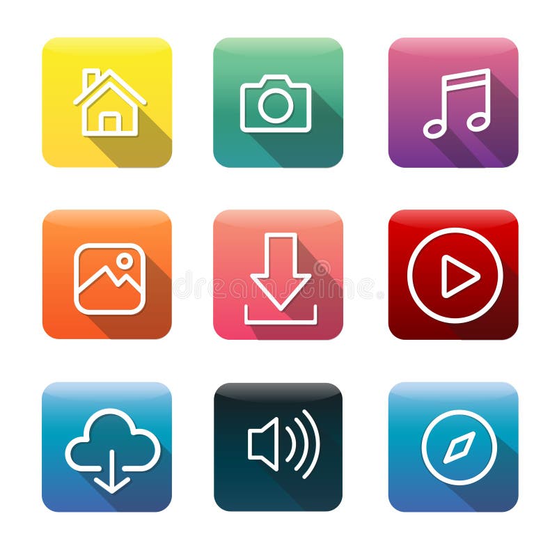 Icon Collection Vector Application Content Concept Stock Vector ...
