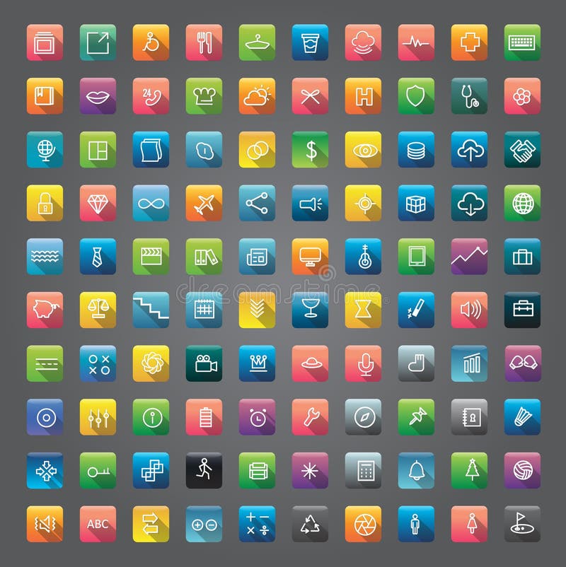 Icon Collection Vector Application Content Concept Stock Vector ...