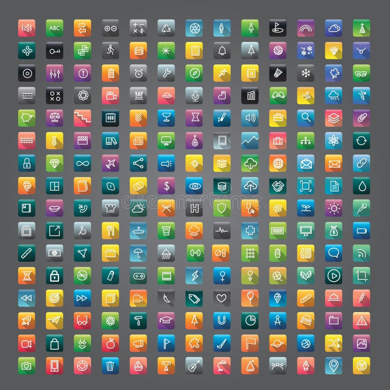 Icon Collection Vector Application Content Concept Stock Vector ...