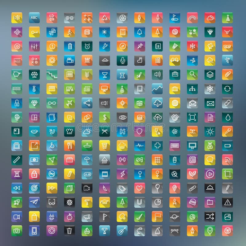 Icon Collection Vector Application Content Concept Stock Vector ...