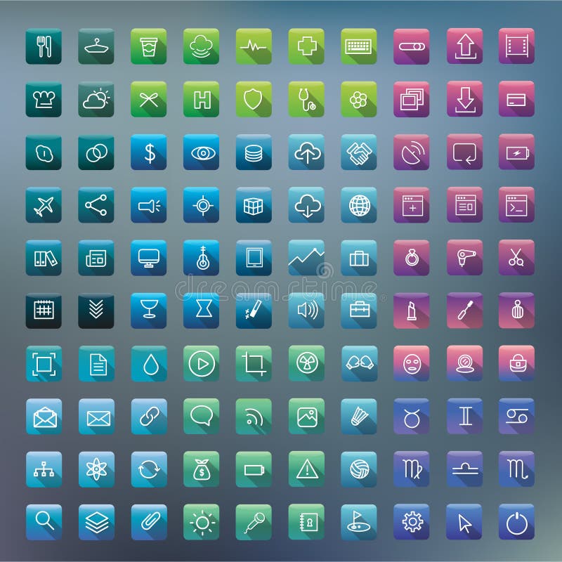 Icon Collection Vector Application Content Concept Stock Vector ...