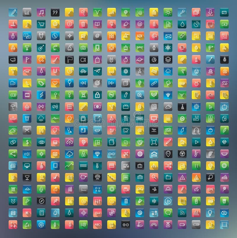 Icon Collection Vector Application Content Concept Stock Vector ...