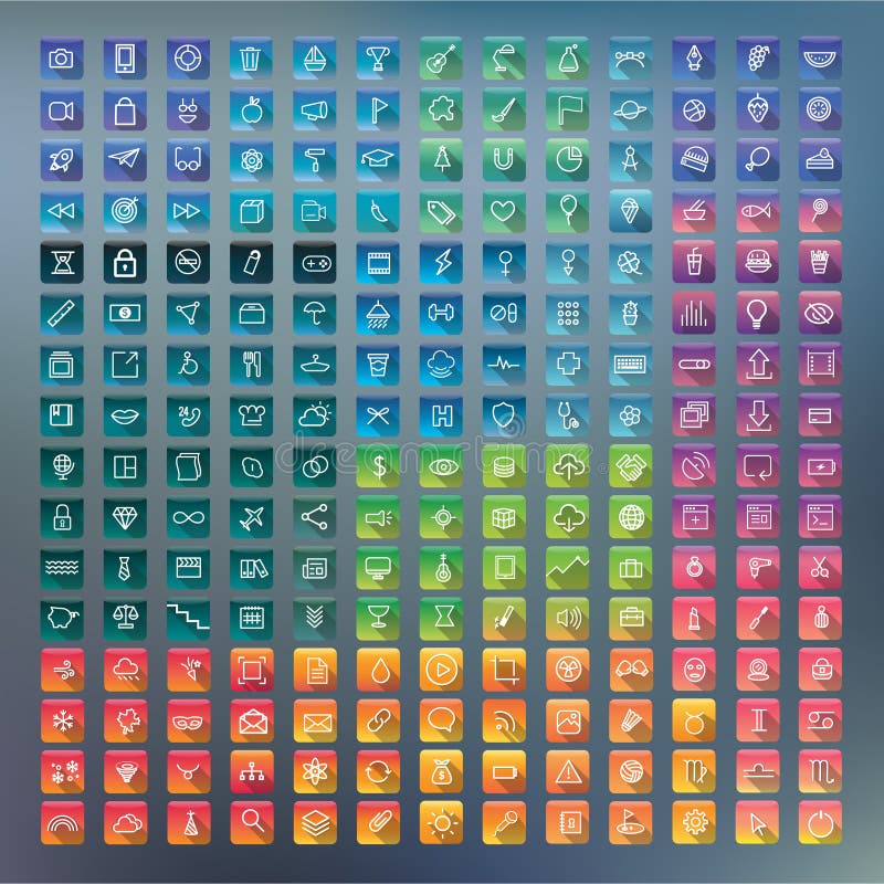 Icon Collection Vector Application Content Concept Stock Vector ...