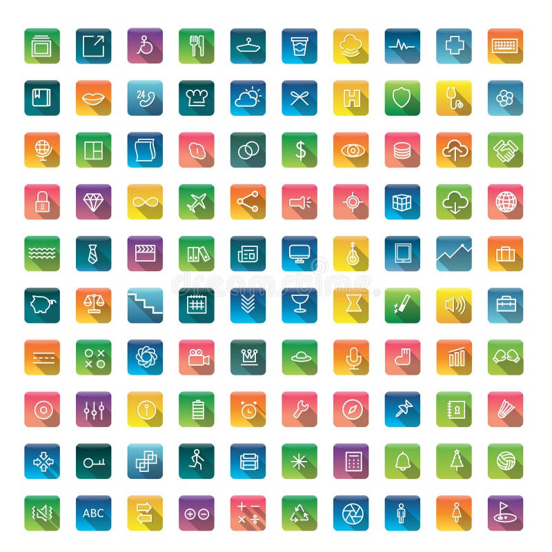 Icon Collection Vector Application Content Concept Stock Vector ...