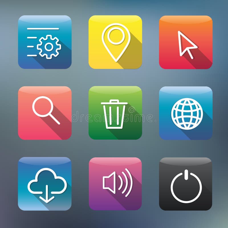 Icon Collection Vector Application Content Concept Stock Vector ...