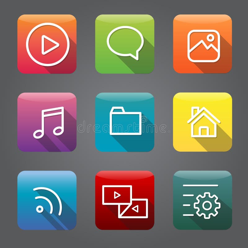Icon Collection Vector Application Content Concept Stock Vector ...