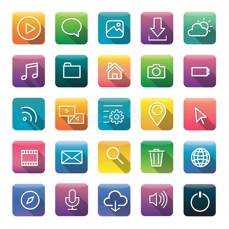 Icon Collection Vector Application Content Concept Stock Vector ...
