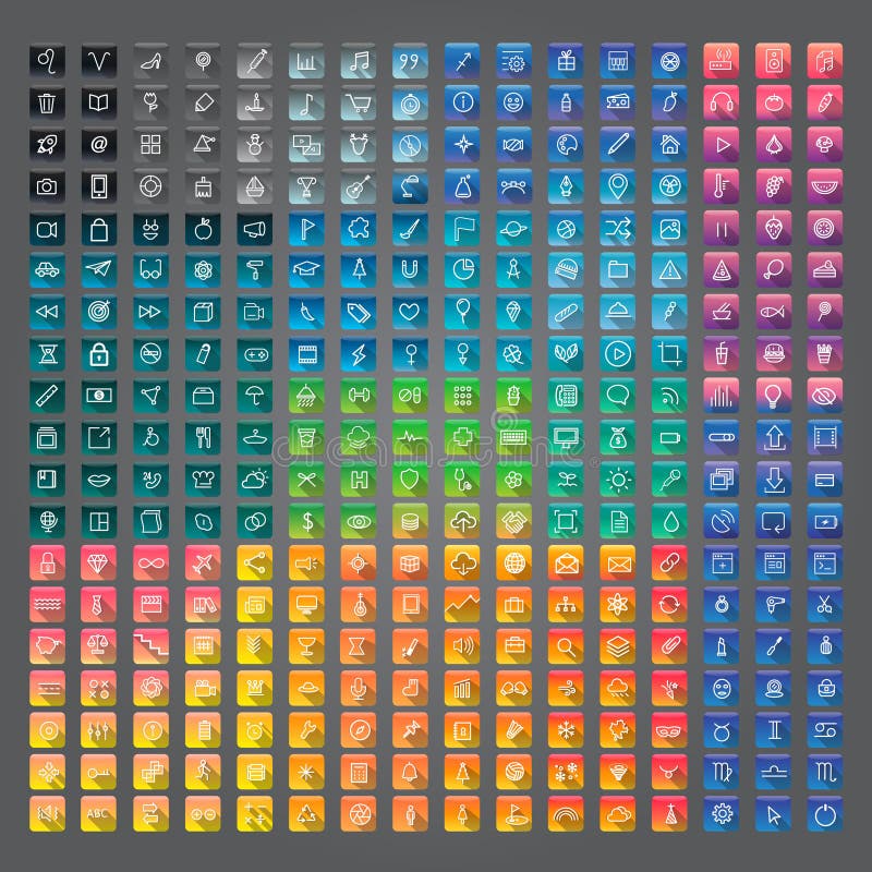 Icon Collection Vector Application Content Concept Stock Vector ...