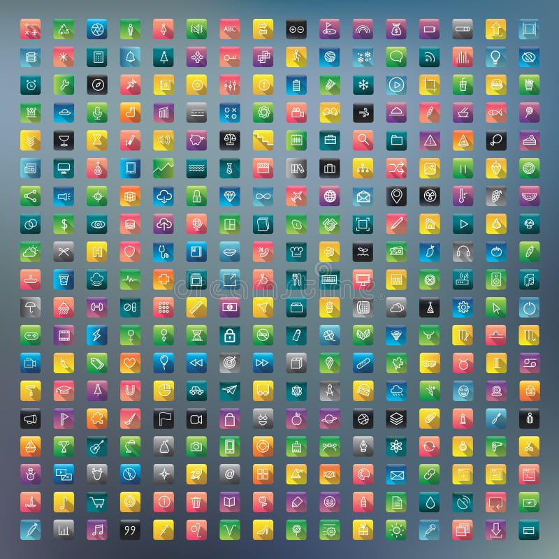 Icon Collection Vector Application Content Concept Stock Vector ...