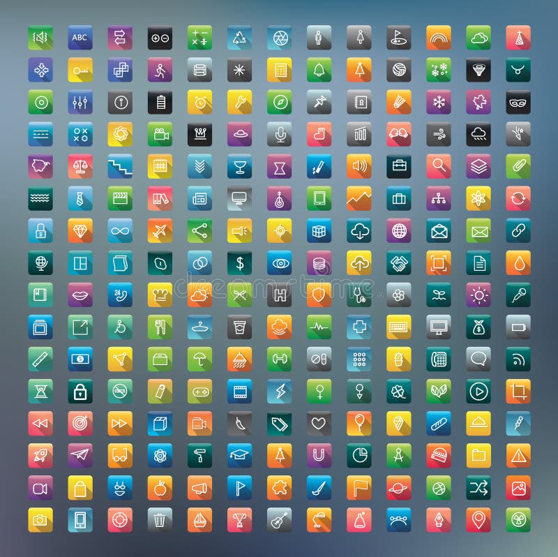 Icon Collection Vector Application Content Concept Stock Vector ...