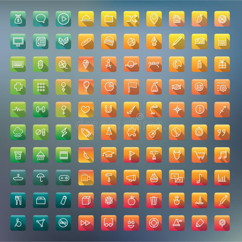 Icon Collection Vector Application Content Concept Stock Vector ...