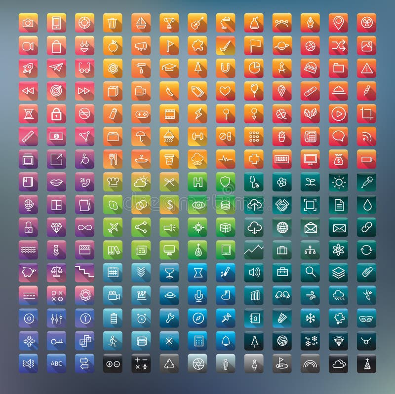 Icon Collection Vector Application Content Concept Stock Vector ...