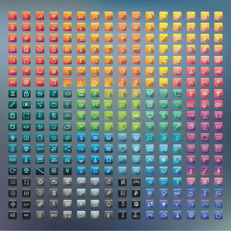 Icon Collection Vector Application Content Concept Stock Vector ...