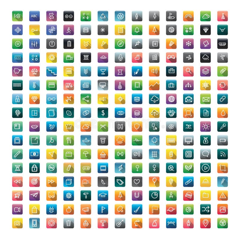 Icon Collection Vector Application Content Concept Stock Vector ...