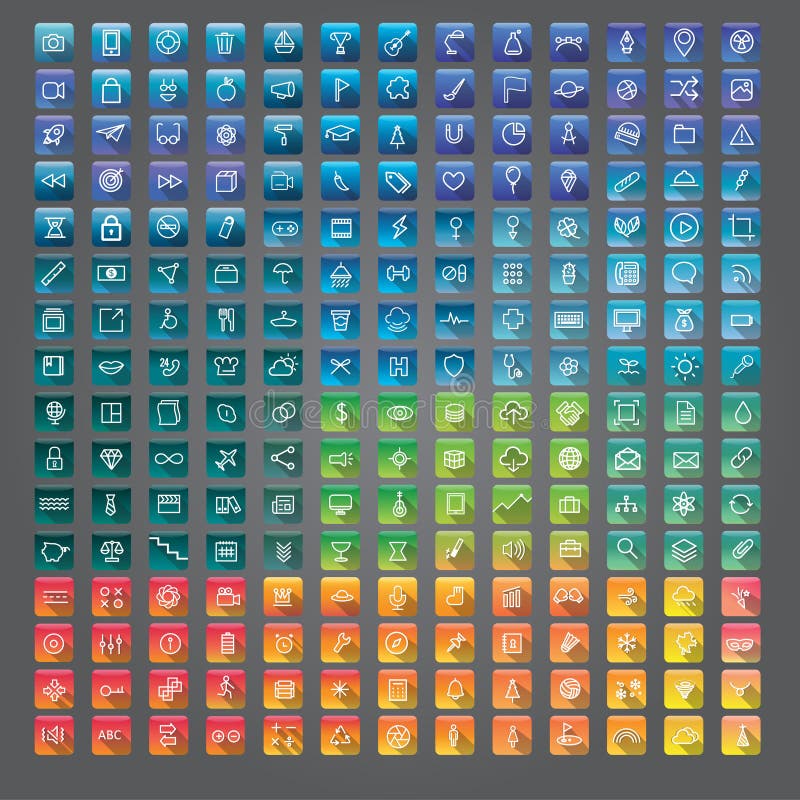 Icon Collection Vector Application Content Concept Stock Vector ...