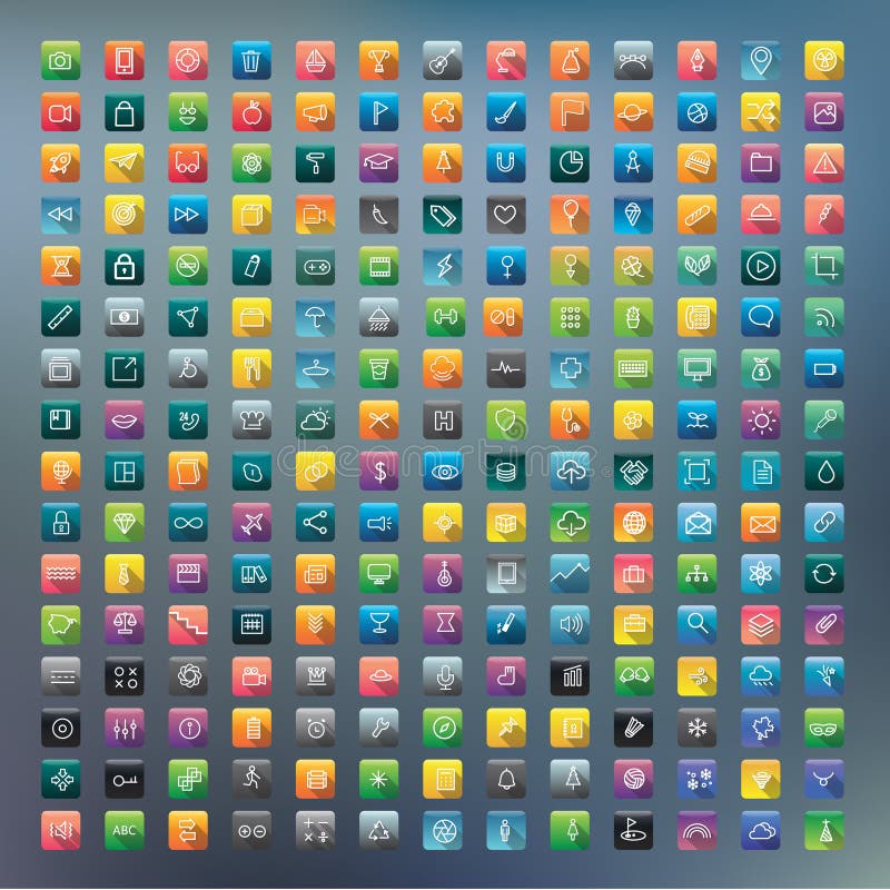 Icon Collection Vector Application Content Concept Stock Vector ...