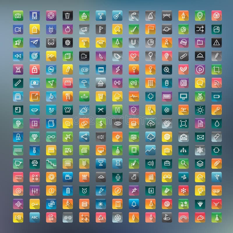 Icon Collection Vector Application Content Concept Stock Vector ...