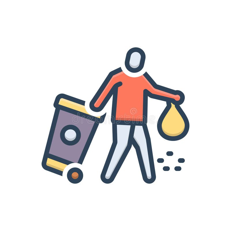 Color Illustration Icon for Collector, Garbage and Service Stock ...