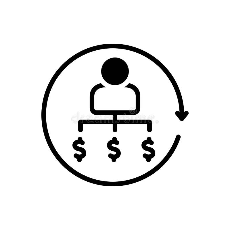 Black Solid Icon for Collectors, Depositor and Agent Stock Vector ...