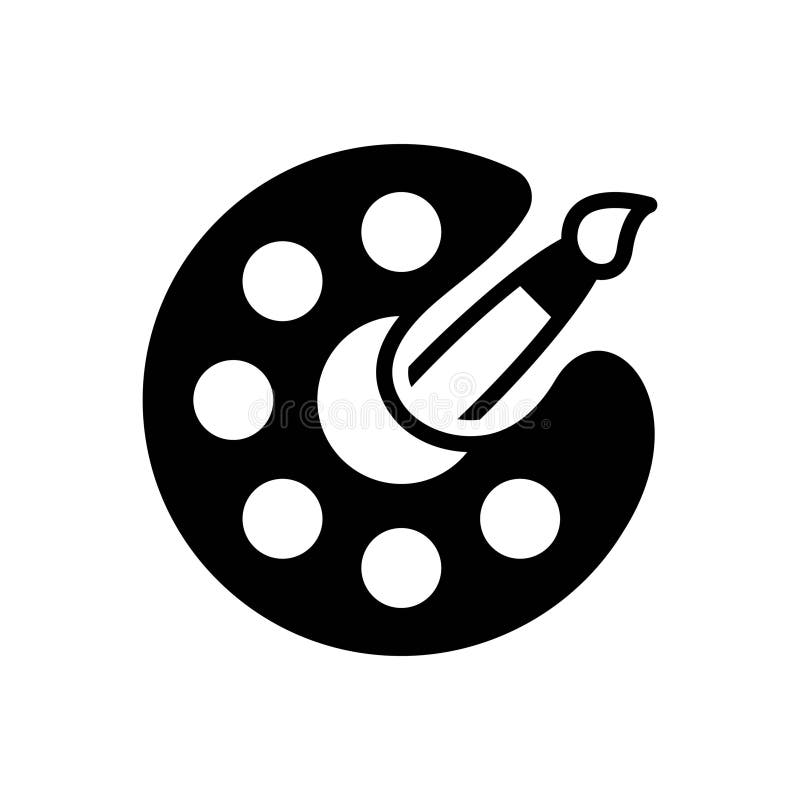 Black Solid Icon for Color, Paint and Art Stock Vector - Illustration ...