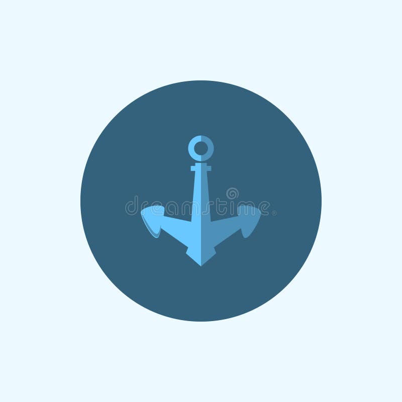 Icon with Colored Anchor, Vector Illustration Stock Vector - Illustration of button, design ...