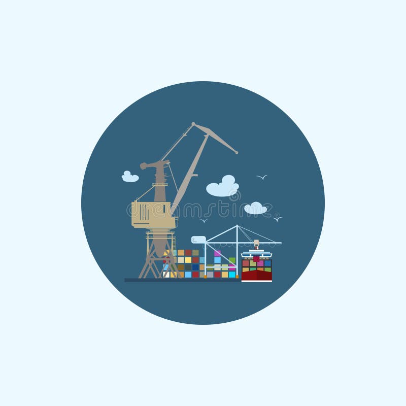 Set of Round Cargo Icons stock vector. Illustration of import - 72555773