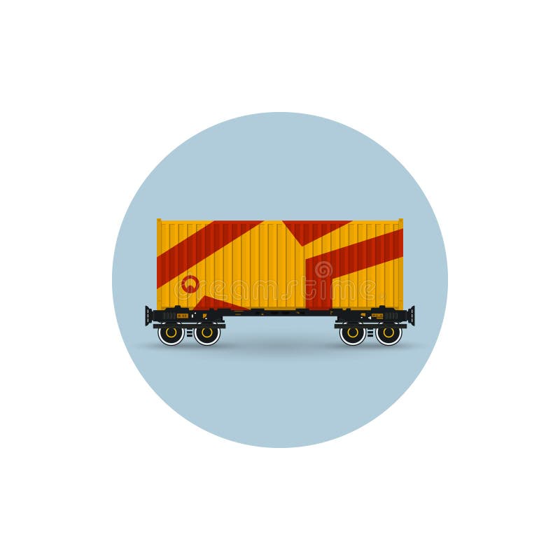 Icon Colored the Container on a Railway Platform Stock Vector ...
