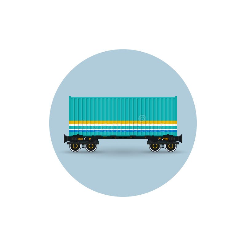Icon Colored the Container on a Railway Platform Stock Vector ...