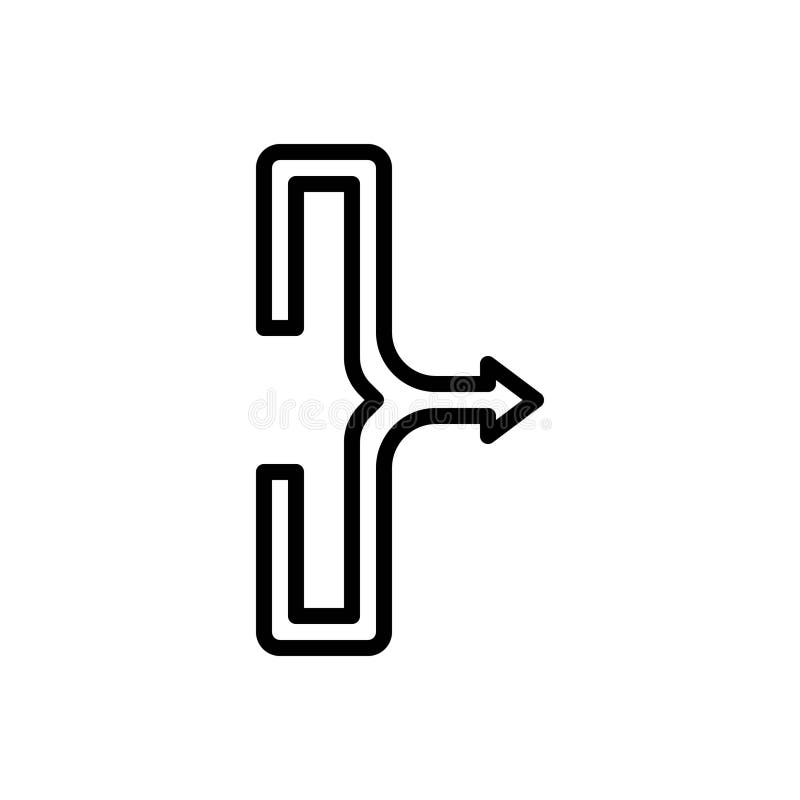 Black Line Icon for Combines, Amalgamate and Collaboration Stock Vector ...