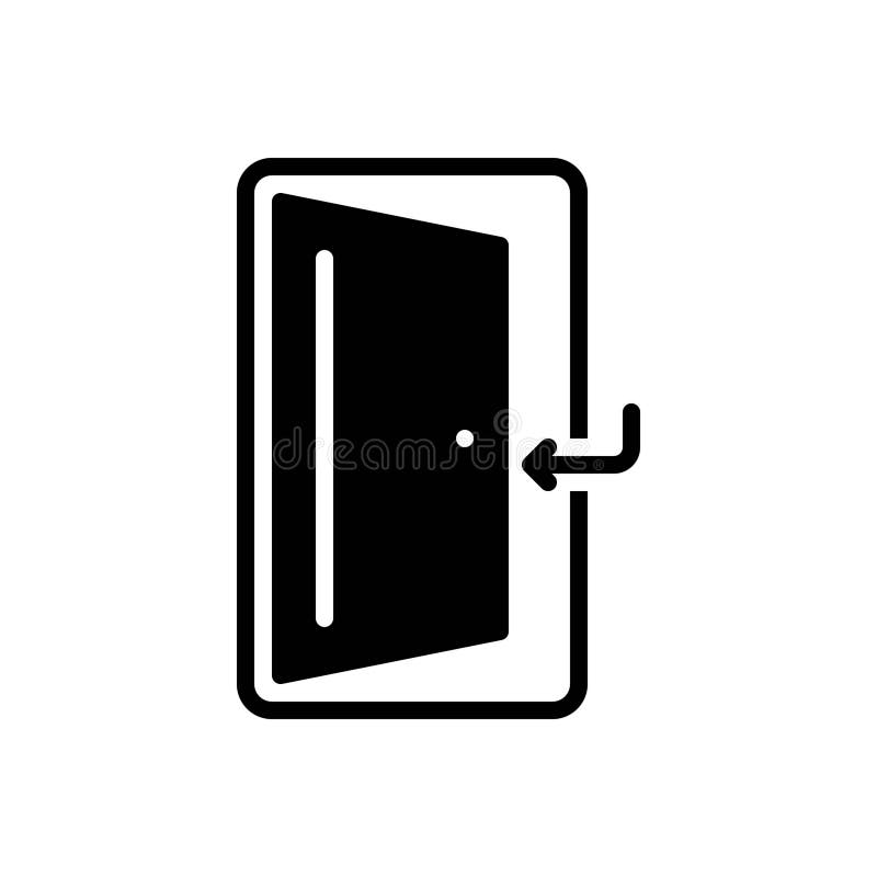 Black Solid Icon for Come, Entry and House Stock Illustration ...