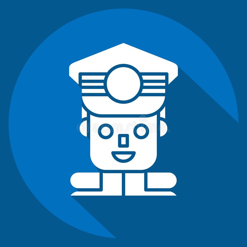 Icon Commandant. Related To Military Symbol. Long Shadow Style. Simple ...