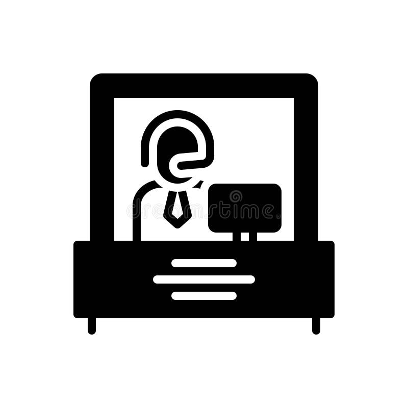 Black Solid Icon for Commentary, Commentator and Comment Stock Vector ...