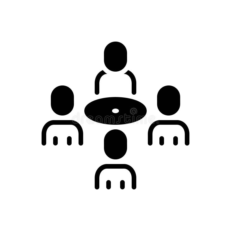 Black Solid Icon for Committees, Board and Council Stock Vector ...