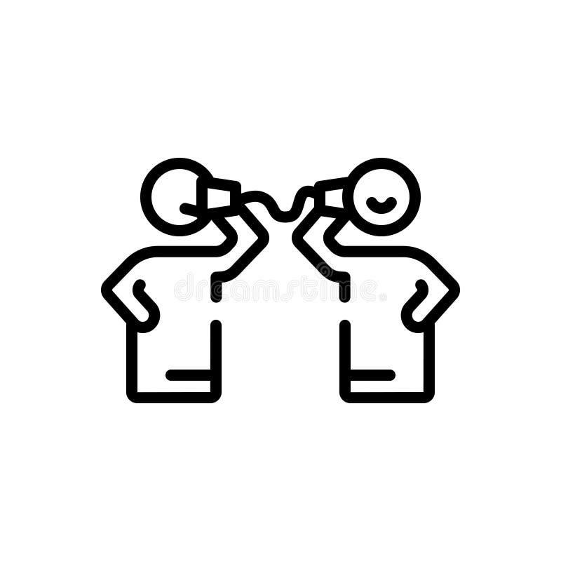 Black Line Icon for Communication, Collaboration and Talk Stock Vector ...