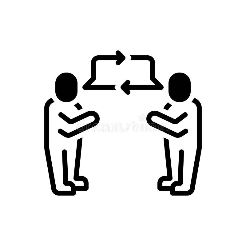 Black Solid Icon for Communication, Dialogue and Gossip Stock ...