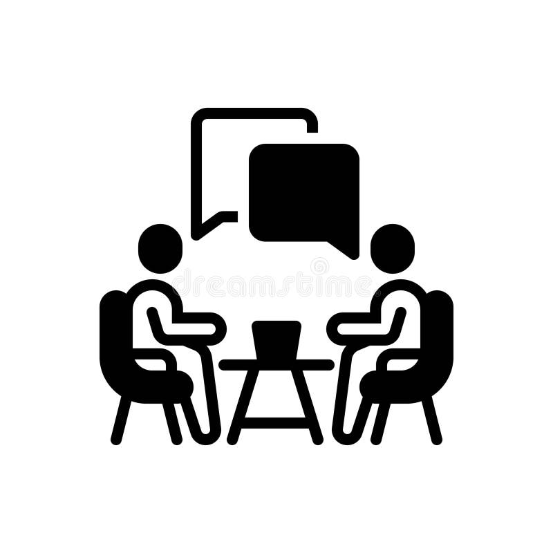 Black Solid Icon for Communication, Interrogation and Speak Stock ...