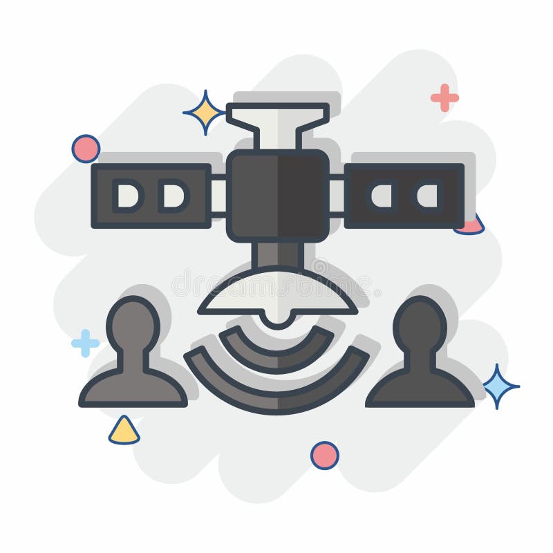 Icon Communications Satellite. Related To Satellite Symbol. Comic Style ...