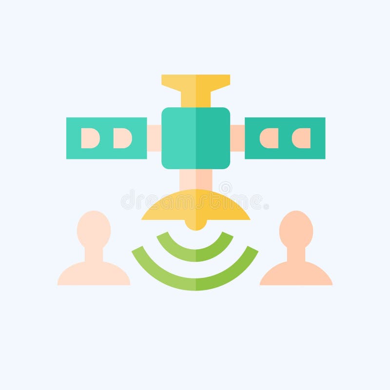 Icon Communications Satellite. Related To Satellite Symbol. Flat Style ...